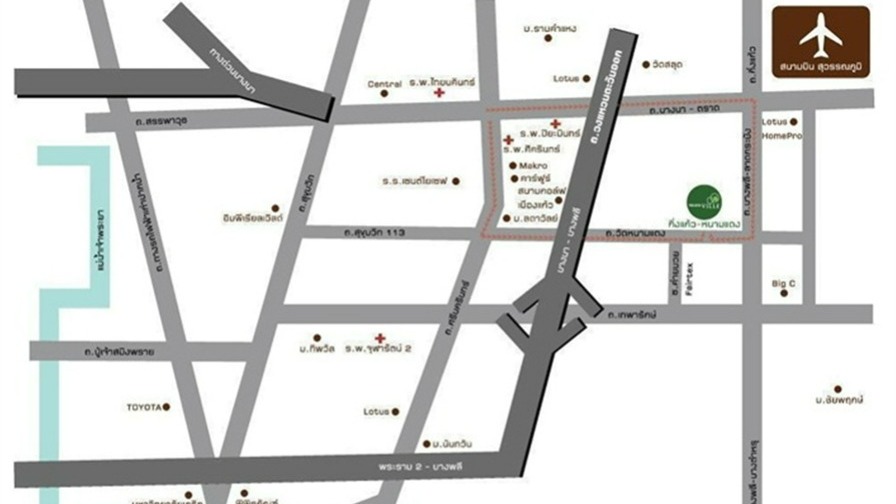 ขายทาวน์เฮ้าส์ พฤกษาวิลล์ 38 กิ่งแก้ว-หนามแดง